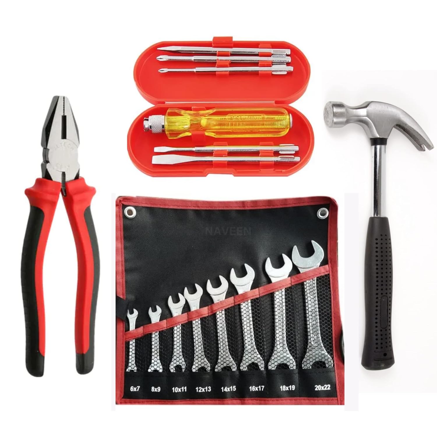 Naveen Multi Hand Tool Kit 15 P - 8 Pcs Set of Double Open End Spanners ...