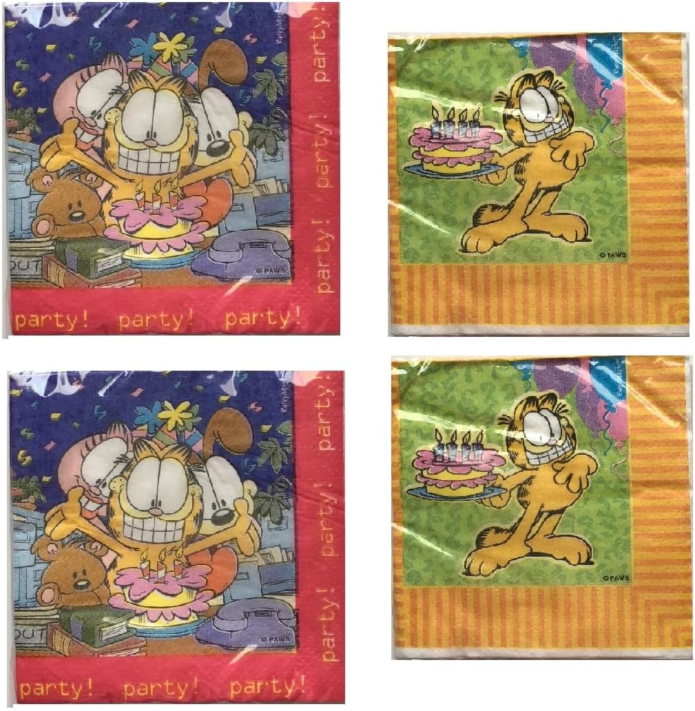 Amazon.com: Garfield Birthday Party Supplies Bundle includes 64 Napkins ...