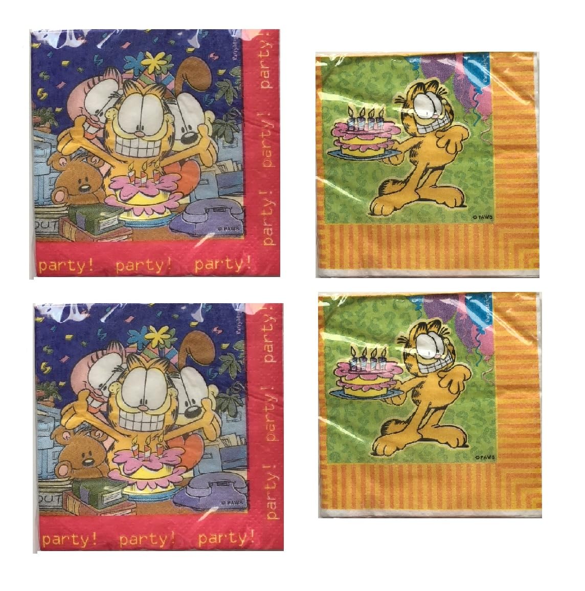 Garfield Birthday Party Supplies Bundle includes 64 Napkins : Amazon.co ...