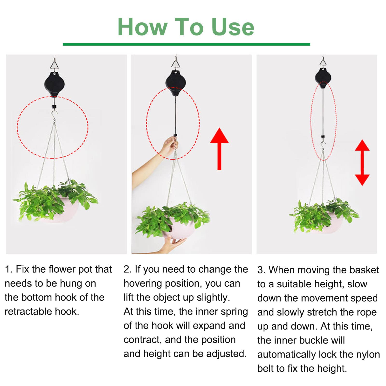 Snapklik.com : WXTOOLS 4 Pack Retractable Plant Pulley, Pulleys For ...