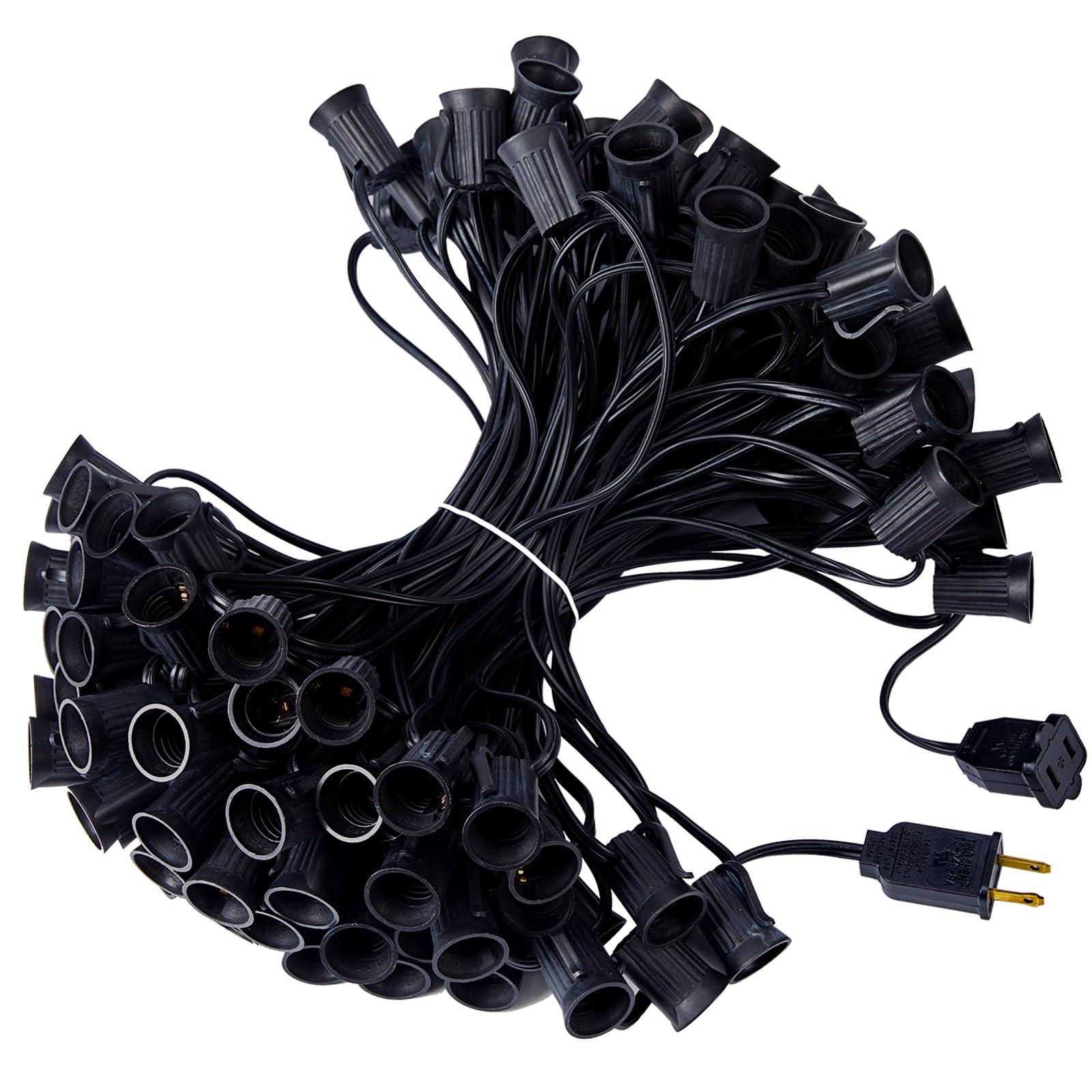 Minetom C9 Light Strand, 100 FT Christmas Stringer with 100 Sockets for ...