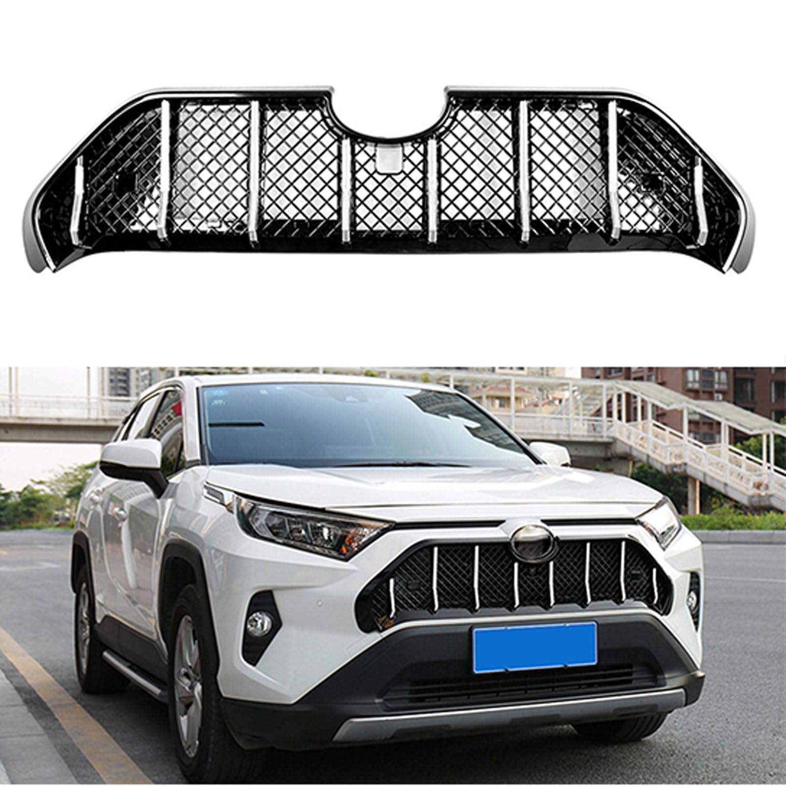 RAV4 Bumper Grille 7-Piece Front Bumper Grille Mount Bracket Set For ...