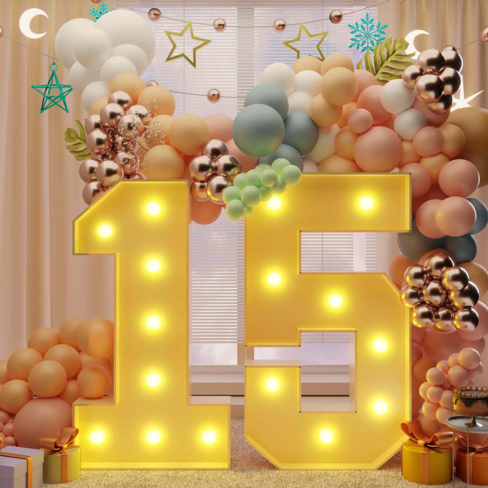 Amazon.com: imprsv 3FT Marquee Light Up Numbers, Marquee Numbers 15th ...