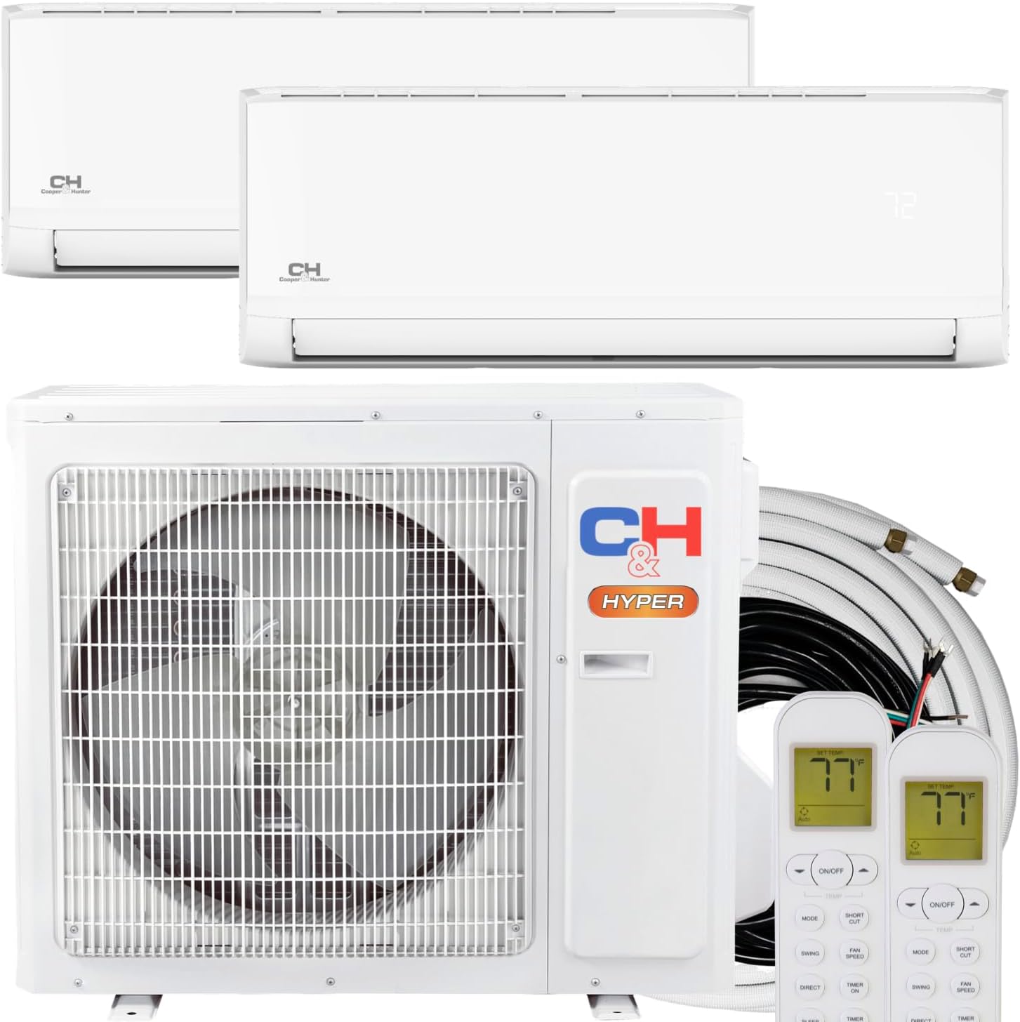 Amazon.com: 2 Zone Mini Split - 9000 + 12000 Ductless Air Conditioner ...