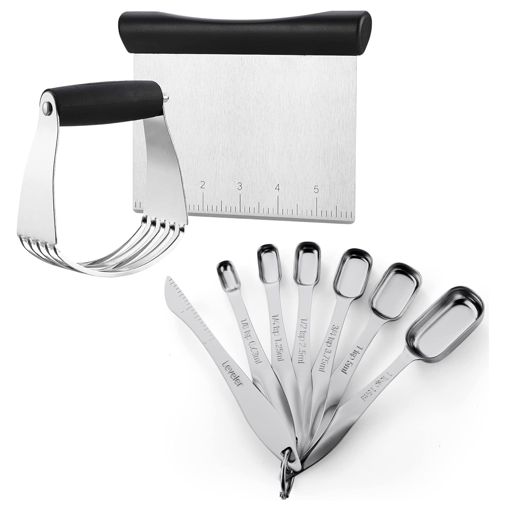 Amazon.com: Spring Chef Stainless Steel Dough Blender and Bench Scraper ...