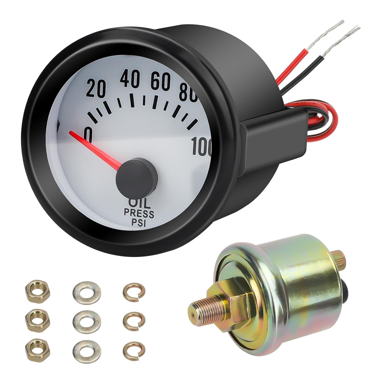 Amazon.com: Linkstyle Electric Oil Press Pressure Gauge 12V, 2" 52mm ...