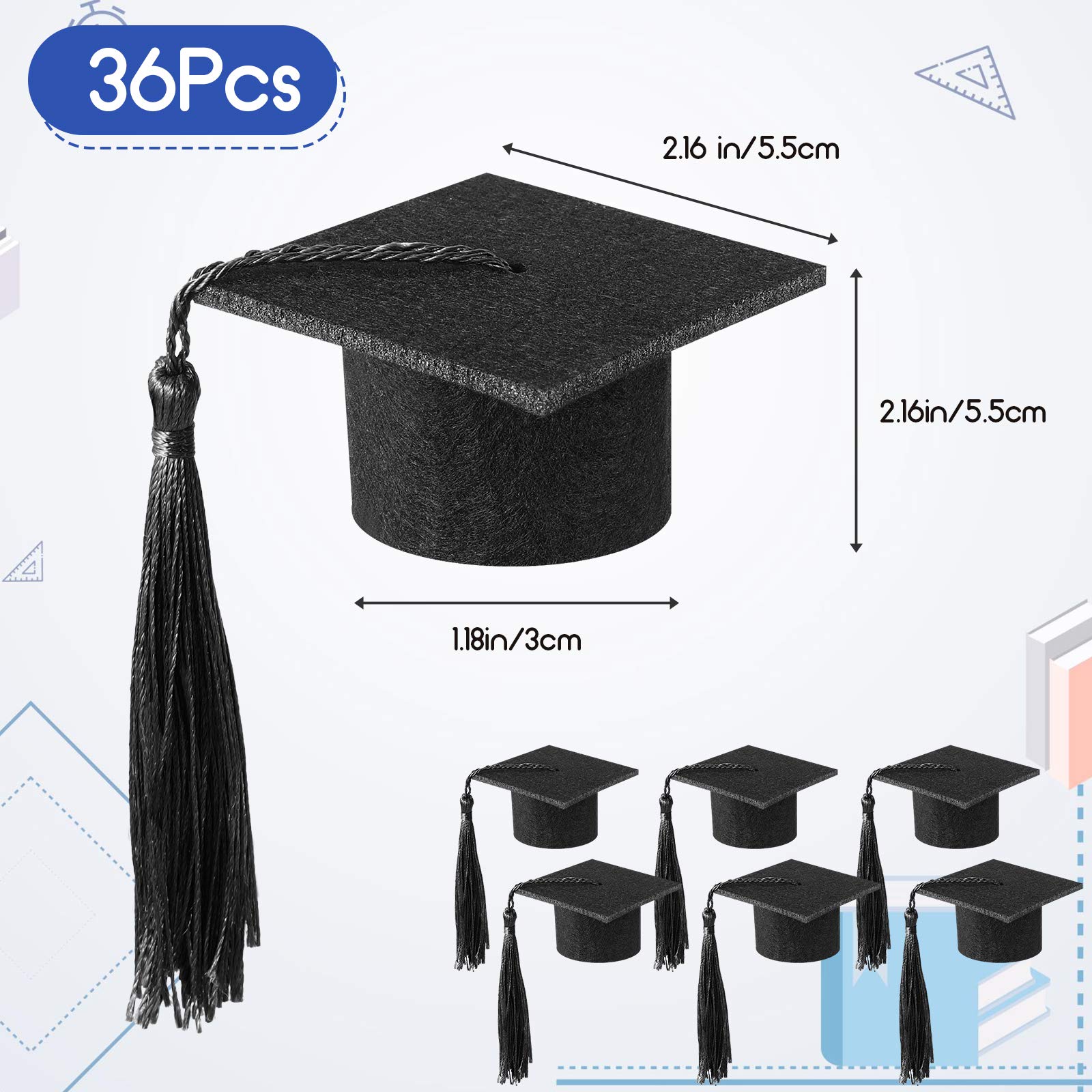 Snapklik.com : 36 Pieces 2024 Mini Graduation Caps