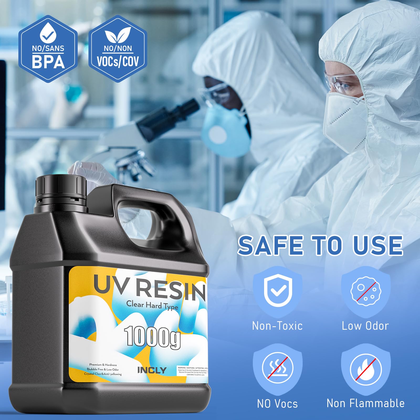 Snapklik.com : UV Resin 1000g, Crystal Clear UV Cure Resin, High ...