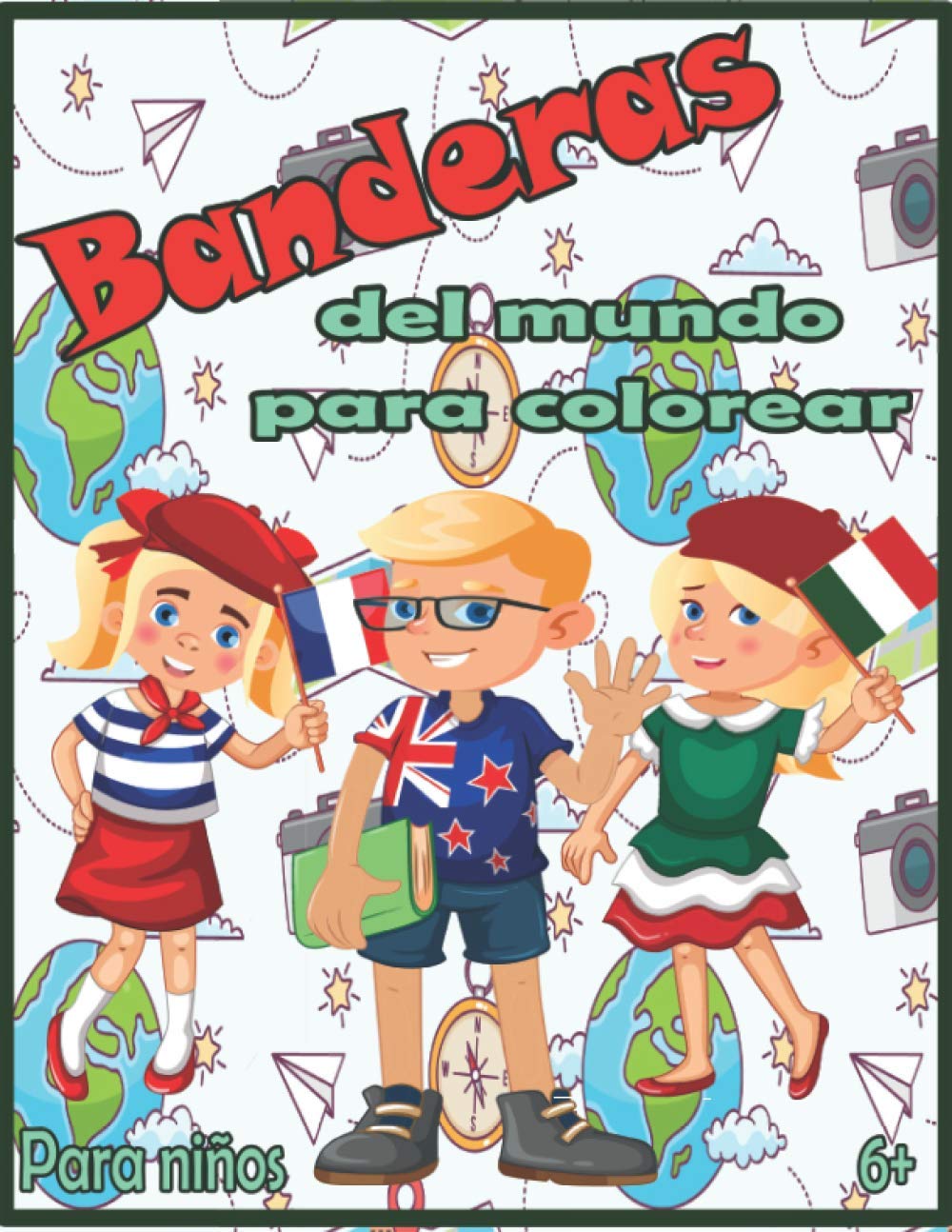Banderas del mundo para colorear: Banderas Con Guías De Colores | Libro ...