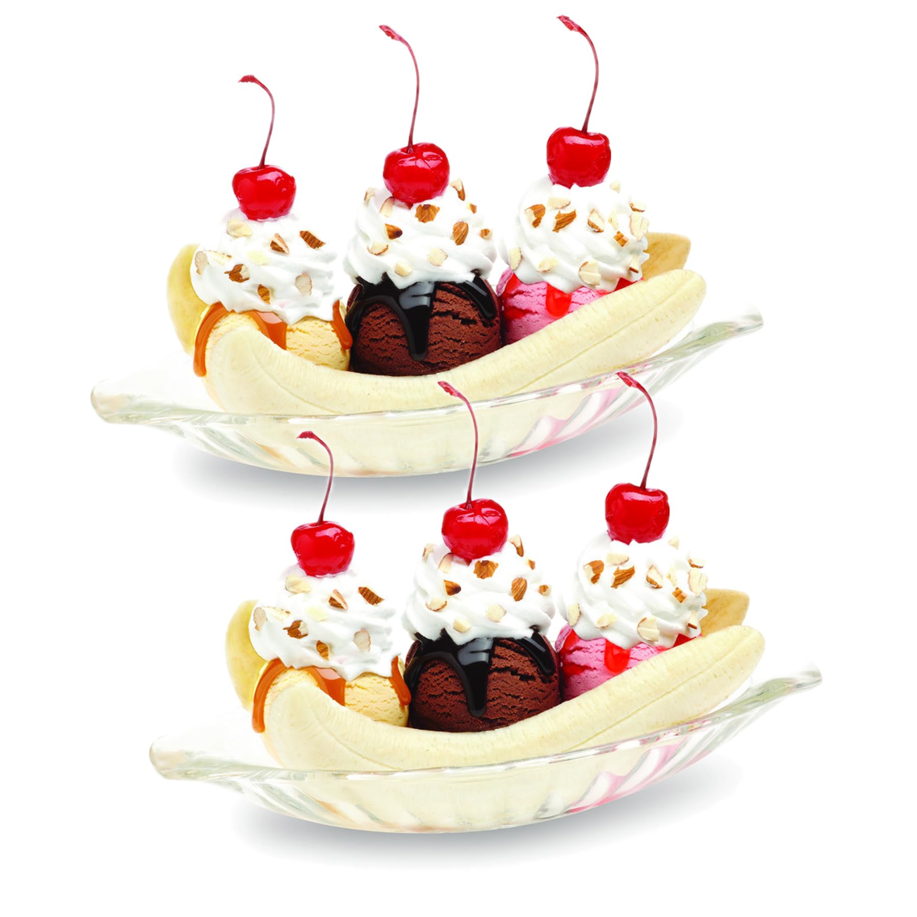 binsakao Banana Split Bowls Dishes, Glass Ice Cream Bowls Sundae Bowls ...