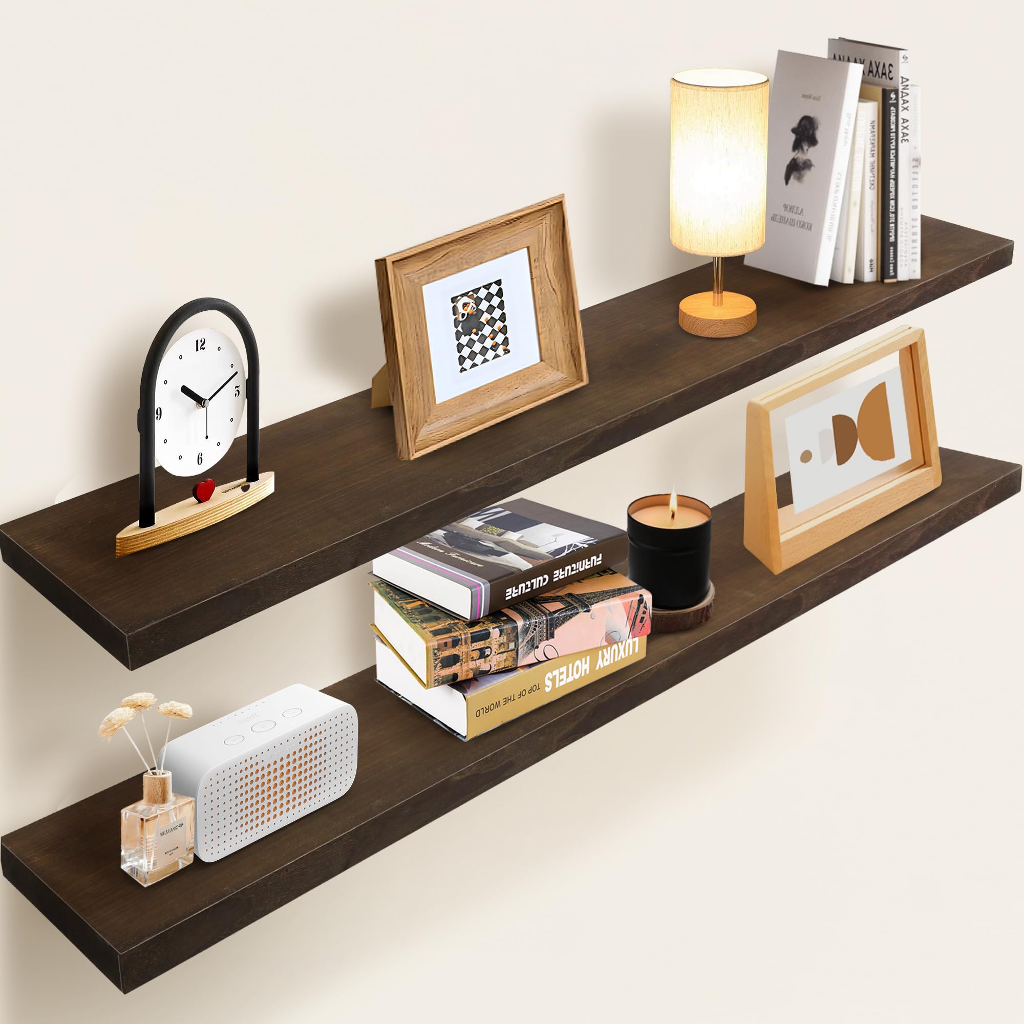 Amazon.com: Quibbay 48 Inches Floating Shelves for Wall, Long Wall ...