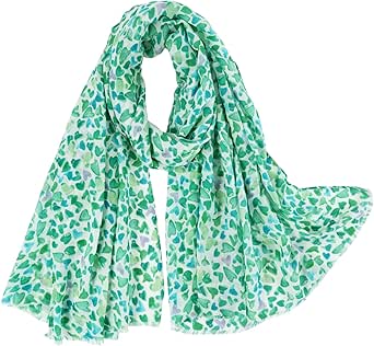 E-Clover St Patricks Day Scarf for Women Lightweight Cotton Heart Scarves Irish Fashion Shawl ...