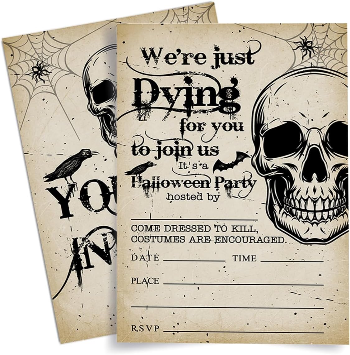 Amazon.com : Weifuju Halloween Birthday Party Invitations for Adults ...
