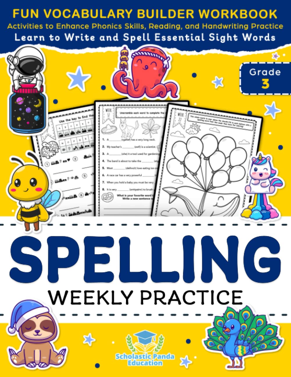Buy Spelling Weekly Practice for 3rd Grade: Vocabulary Builder Workbook ...