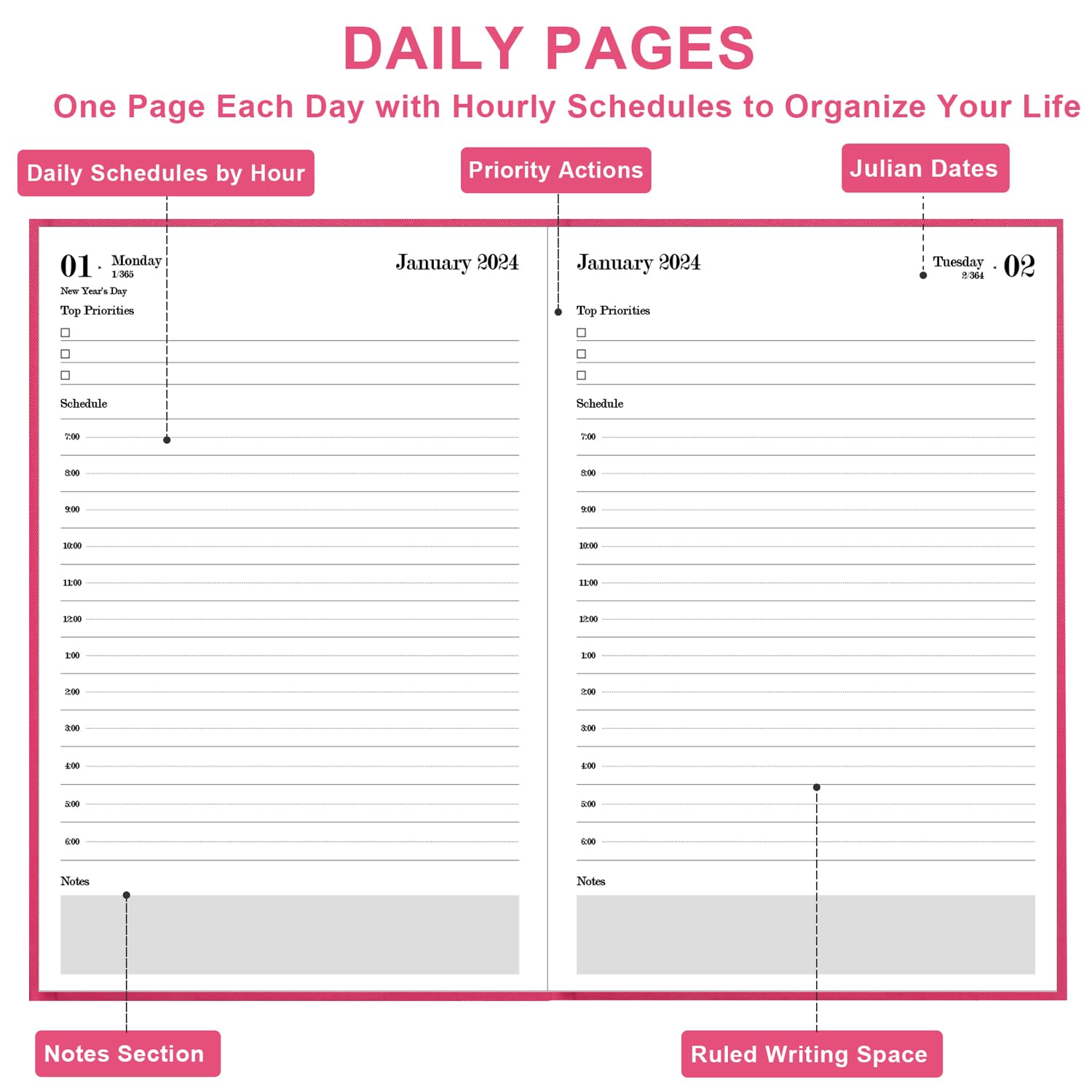 Snapklik.com : 2024 Daily & Monthly Planner - 2024 Daily Planner One ...
