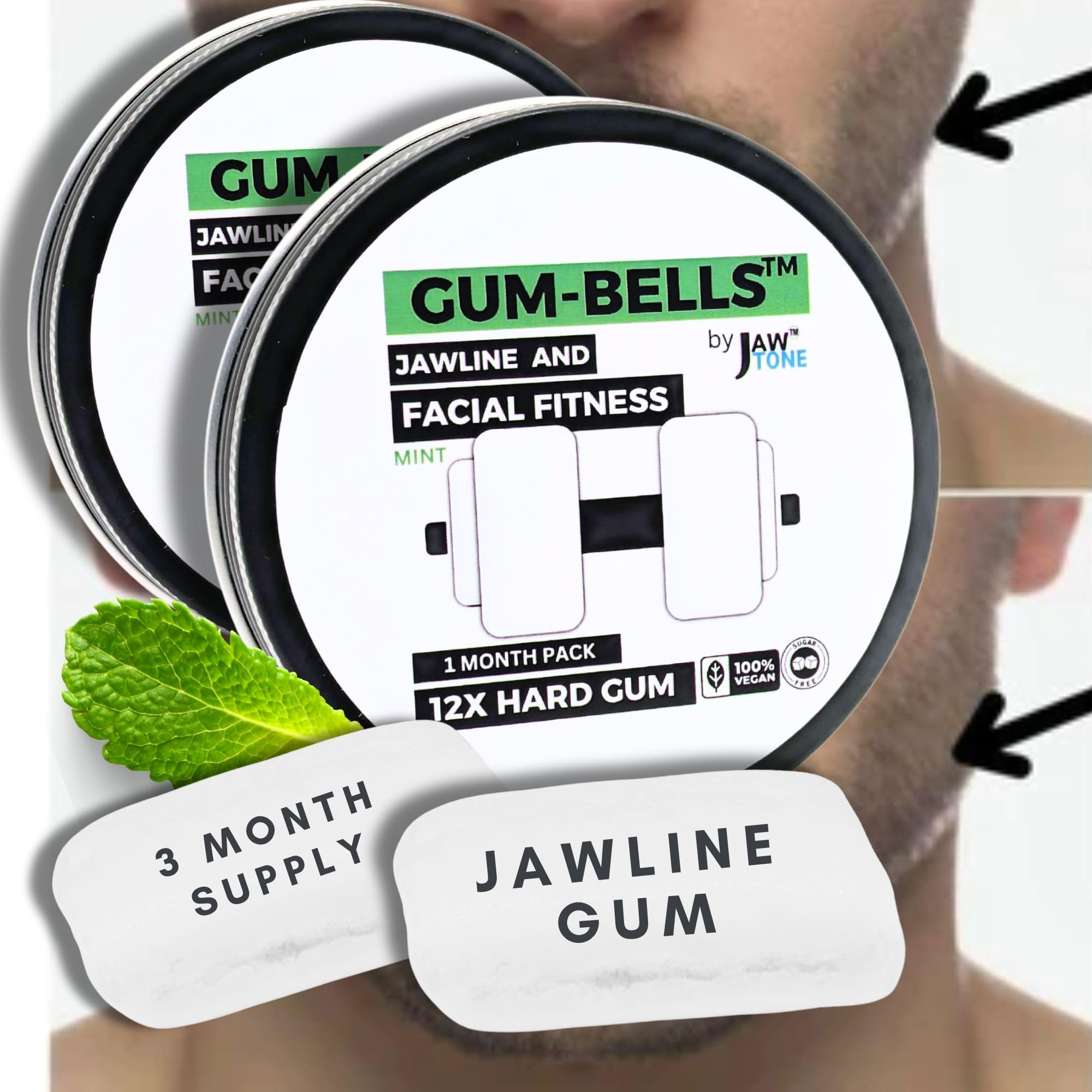 Buy GUMBELLS™ 12XHard JAWLINE & FACIAL FITNESS xylitol CHEWING GUM ...