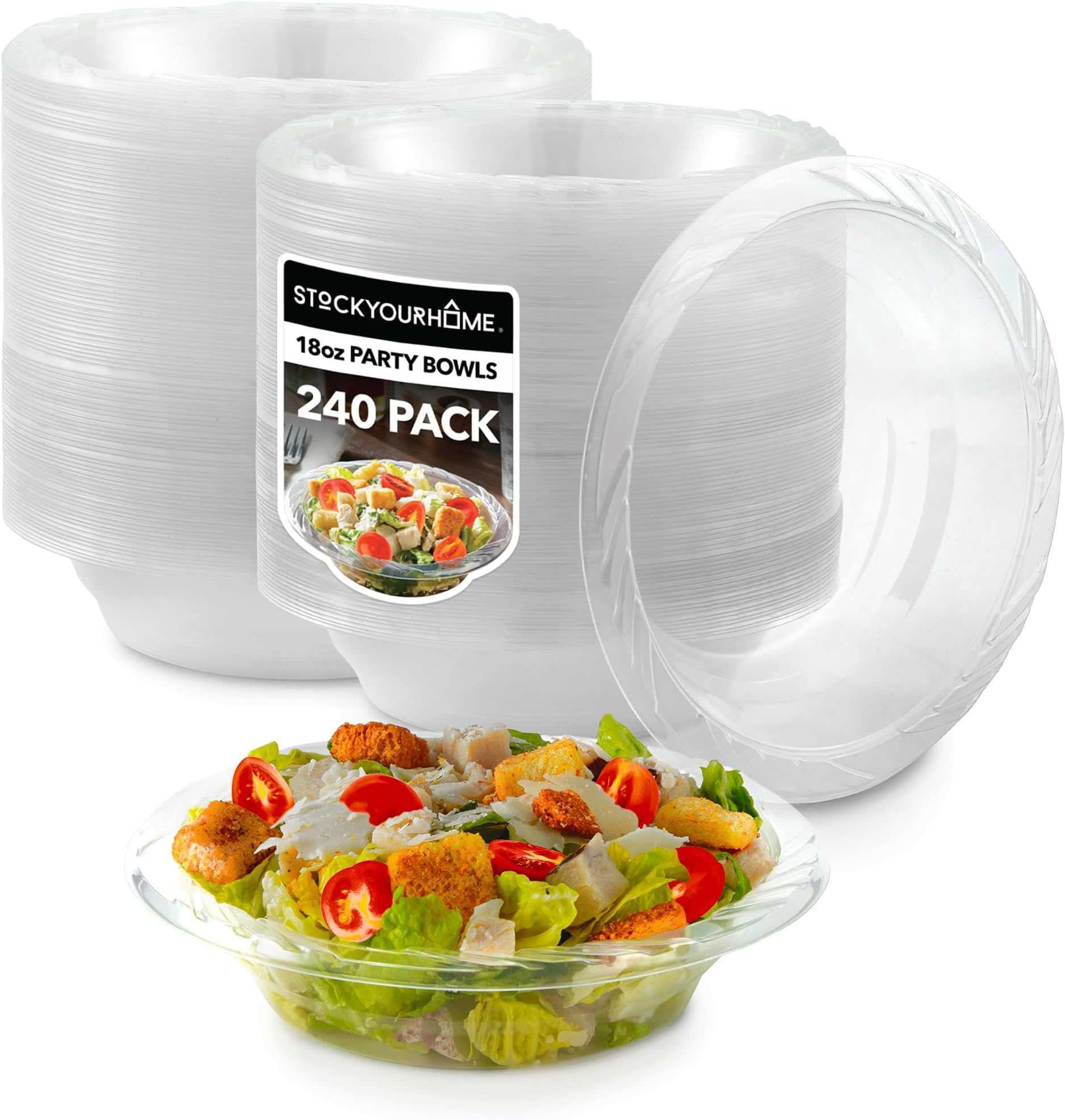 Amazon.com: Stock Your Home (240-Count) Elegant 18 oz Clear Plastic ...