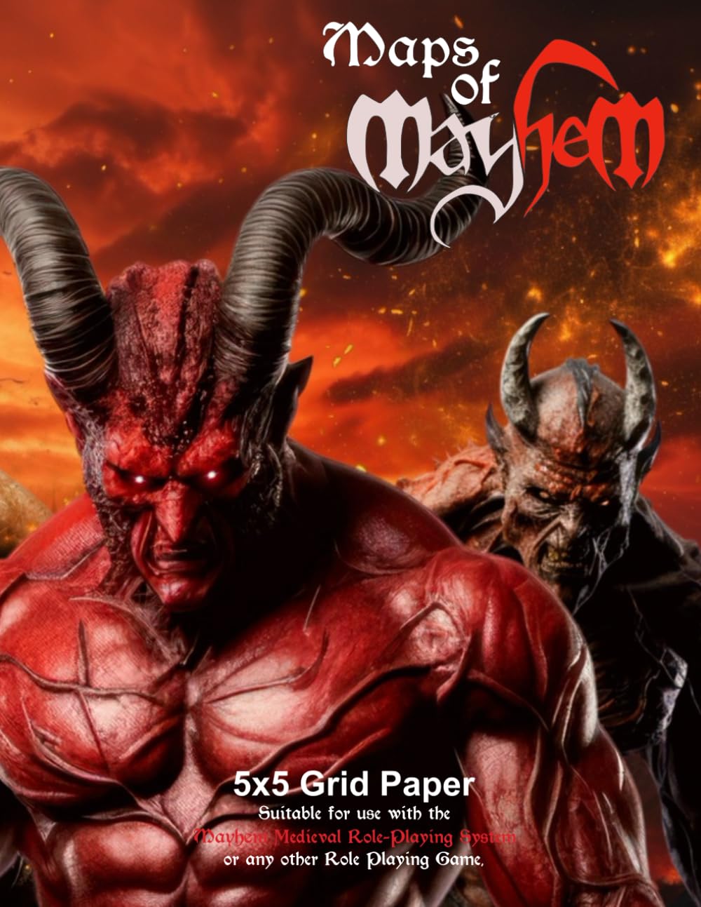 Maps of Mayhem Grid Map: 5 sq./in Ruled for Dungeon Mapping: Publishing ...