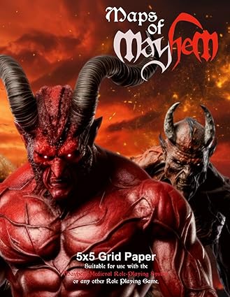 Maps of Mayhem Grid Map: 5 sq./in Ruled for Dungeon Mapping: Publishing ...