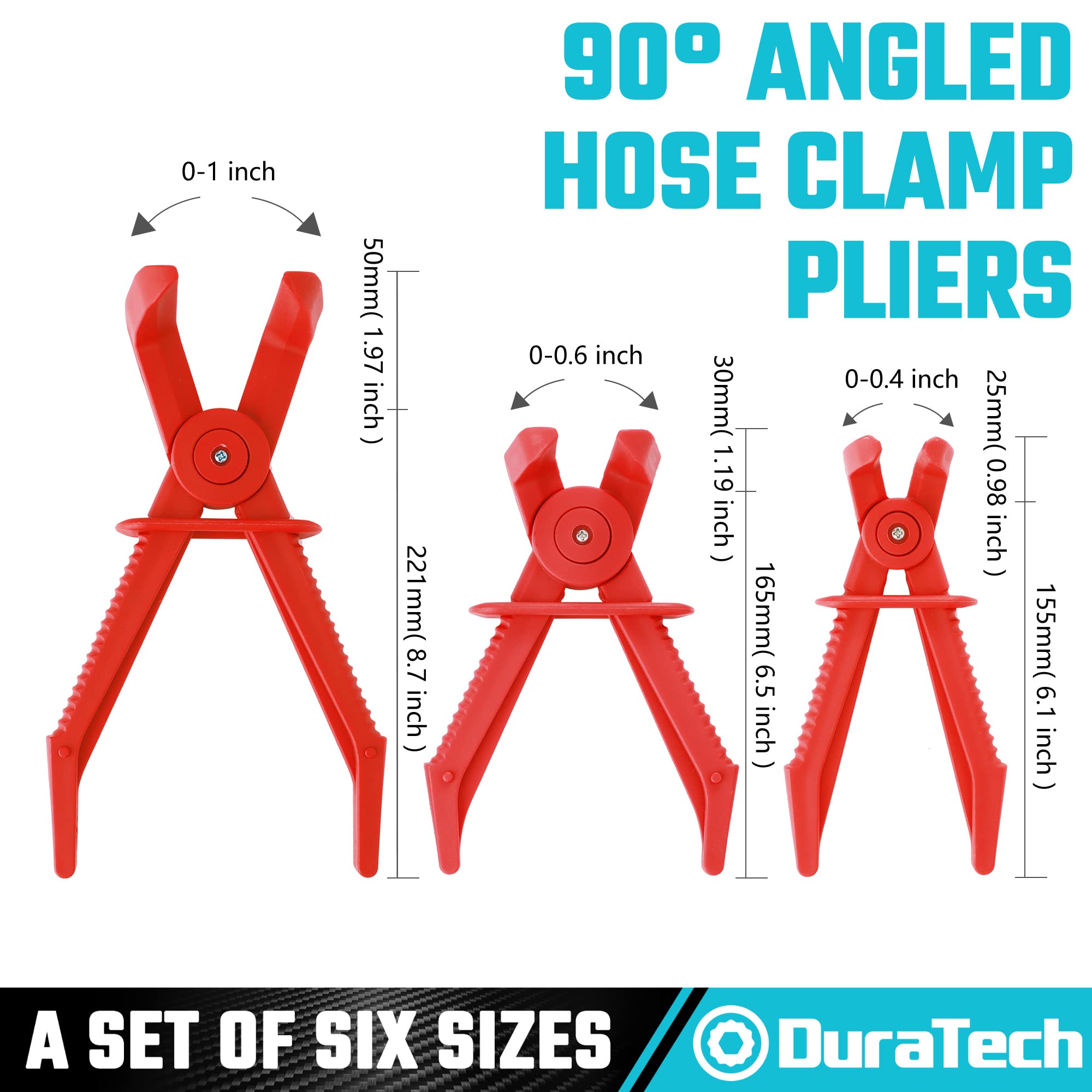 Snapklik.com : 6-Piece Hose Clamp Pliers, Straight & 90 Angled Hose ...