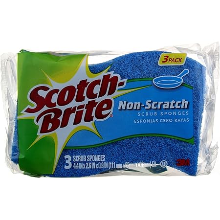Amazon.com: Scotch-Brite 3M Non-Scratch Scrub Sponges - 18-Count ...