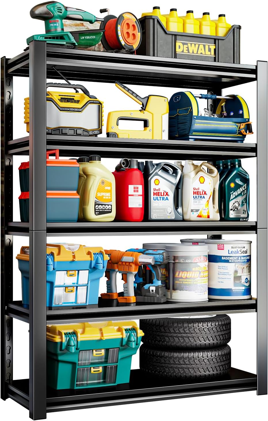 Amazon.com: Fssevxi 40" W 5-Tier Garage Shelving Heavy Duty 72" H x 40 ...