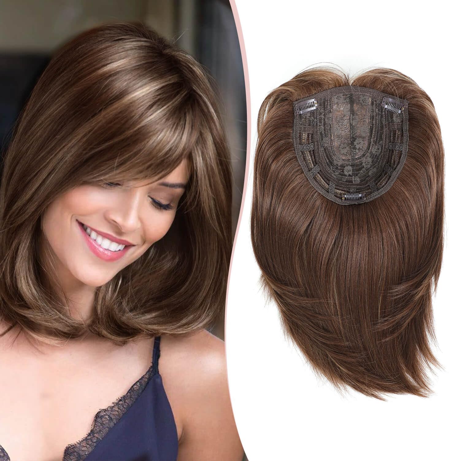 Amazon.com : Molefi 19inch Hair Toppers for Women with Thinning Hair,6 ...