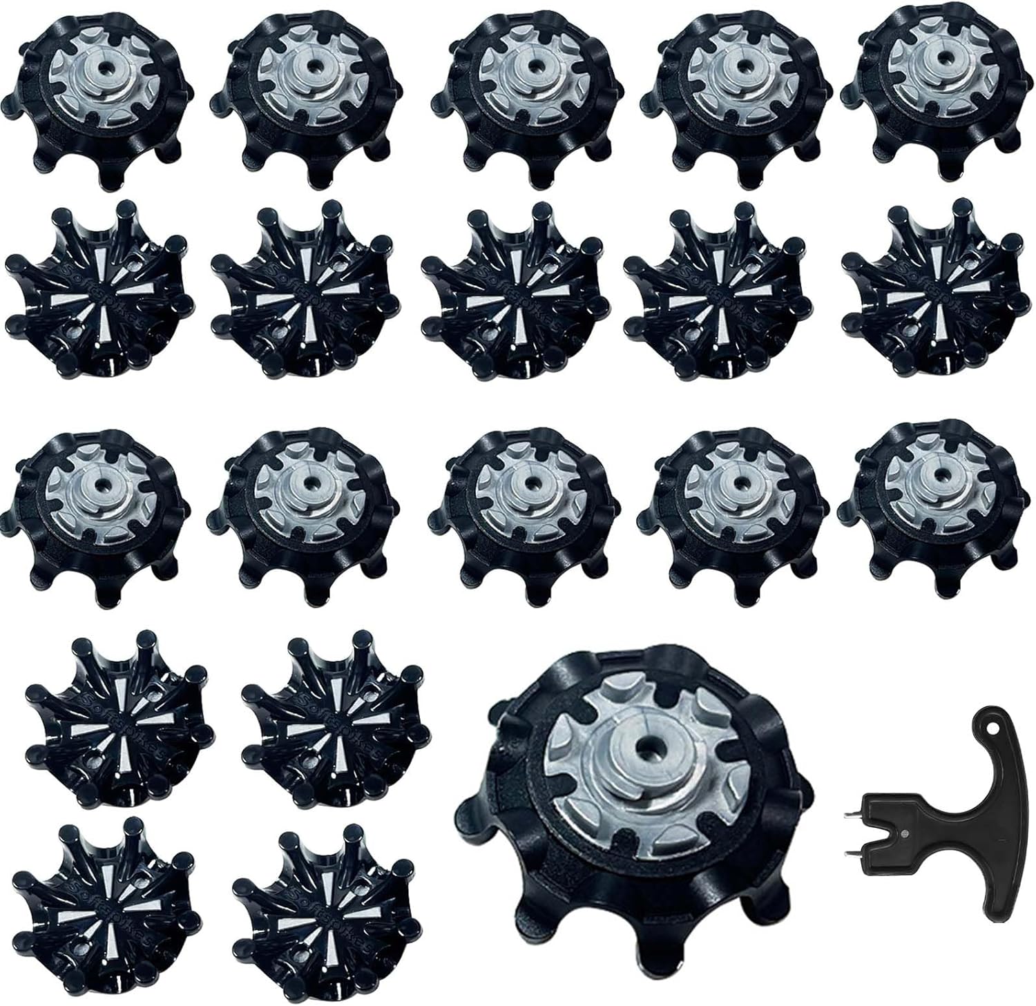 Xelmorant Golf Shoe Spikes — 20 PCS Black Durable TPU Replacement ...