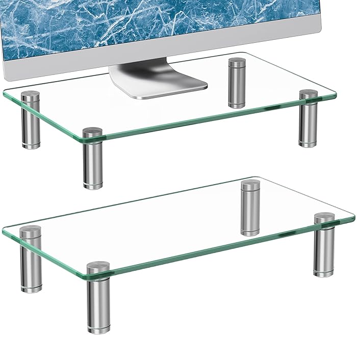 Buy Zimilar 2 Pack Monitor Stand Riser, Height Adjustable Tempered ...