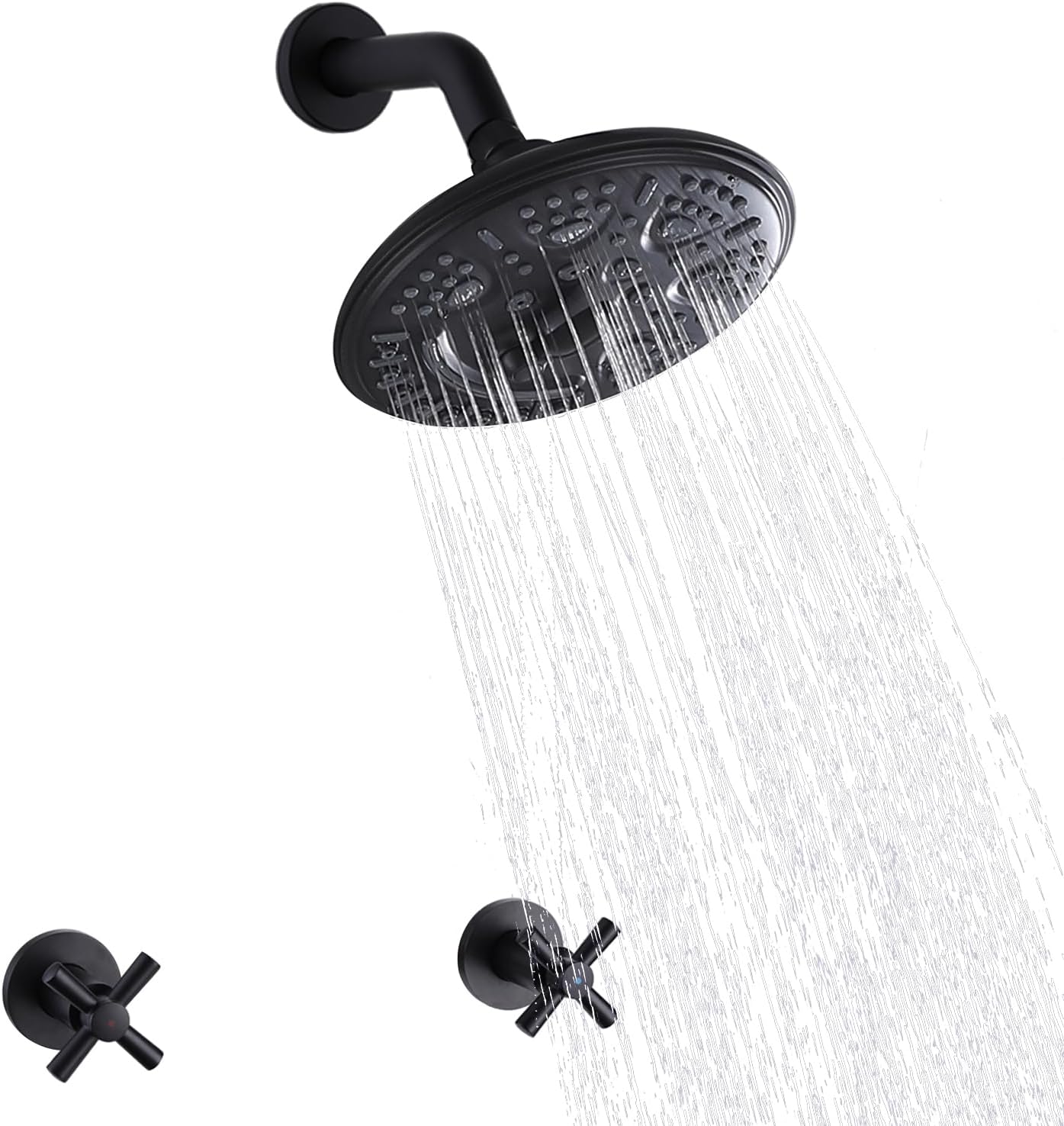 FSCEPIXI 2 Handles Shower with 8'' Rainfall Shower Head,Single Function ...
