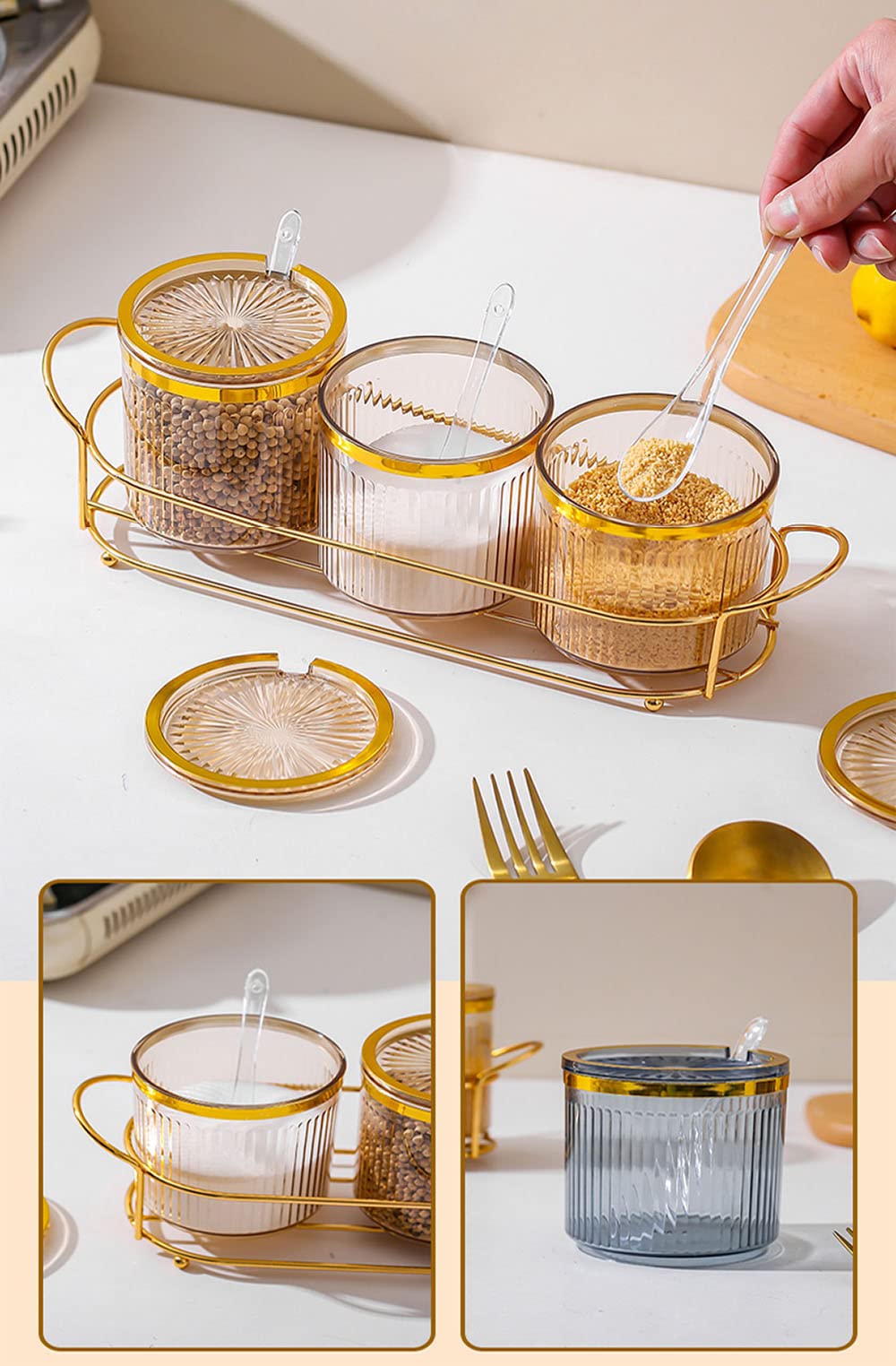 Snapklik.com : NAN Wind Acrylic Condiment Spice Jars,Condiment Spice Box