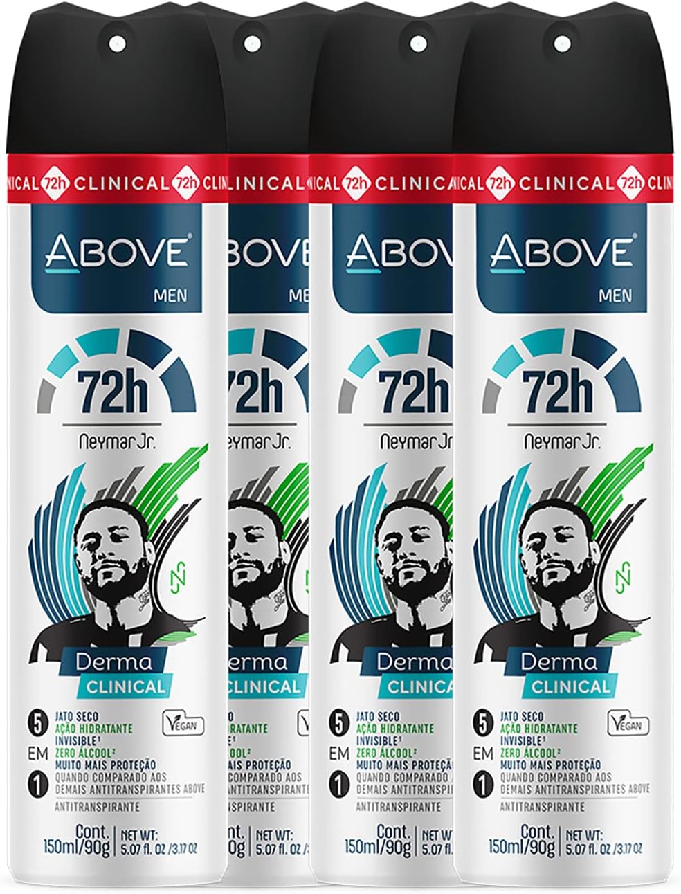 Amazon.com : ABOVE Neymar Jr - 72 Hours Derma Clinical Antiperspirant ...