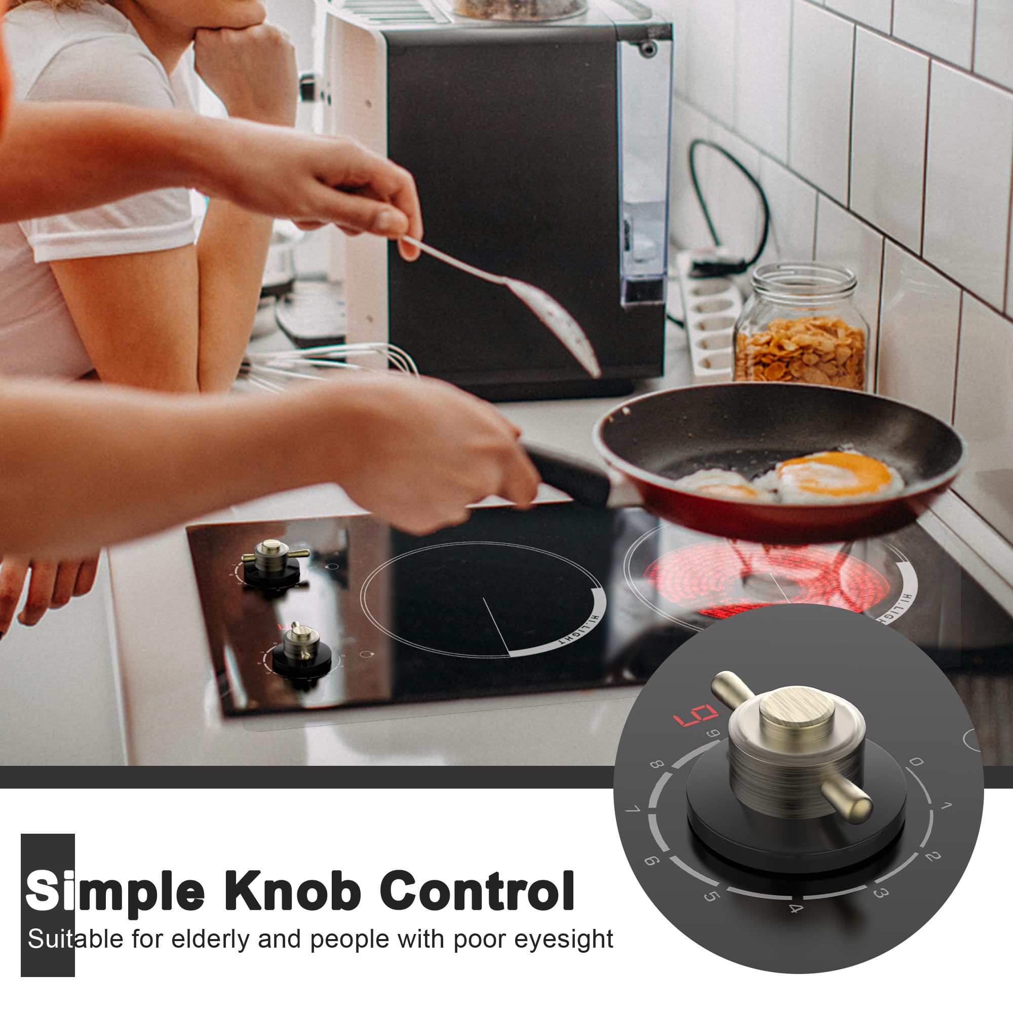 Snapklik.com : Cooksir 2 Burner Electric Cooktop 220V - Built-in 12 ...