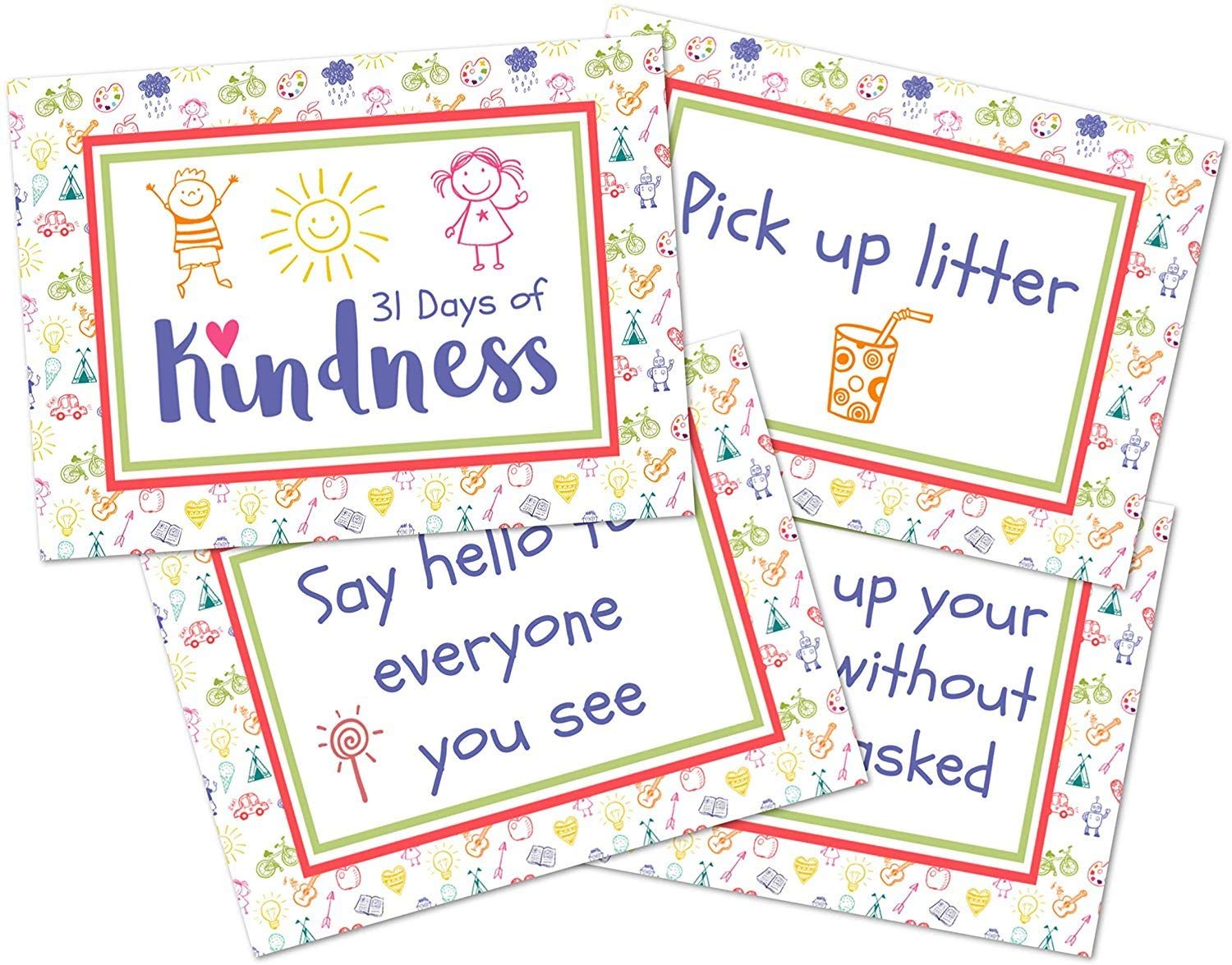 Kindness Cards Random Acts of Kindness Kids Kindness Card Kit 31 Days ...