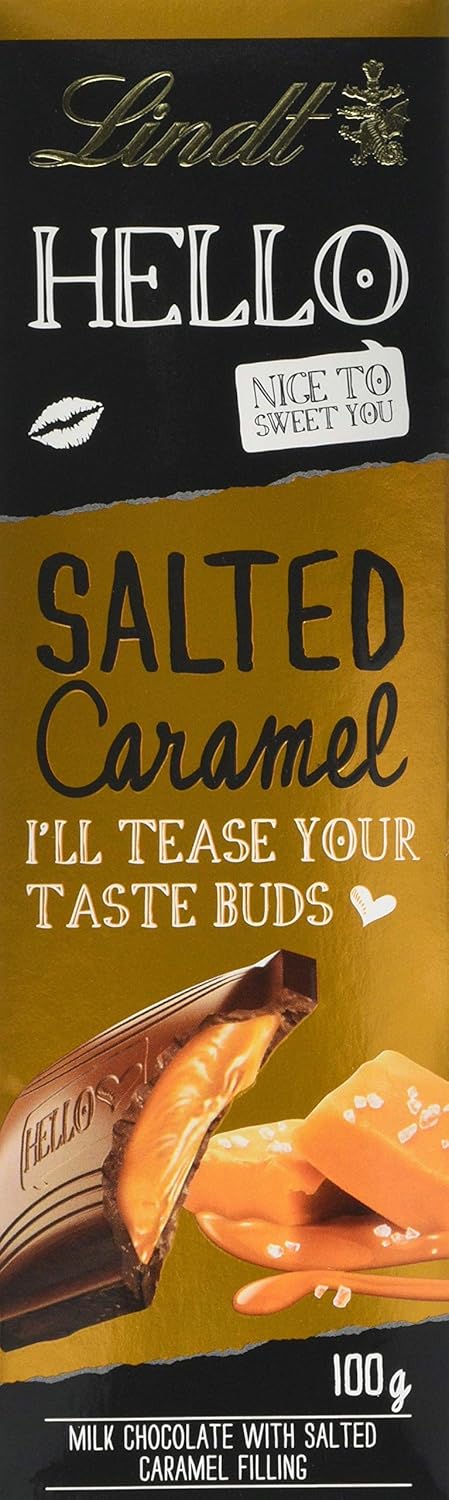 Lindt Hello Salted Caramel Bar, 100 g, Pack of 4 : Amazon.co.uk: Grocery