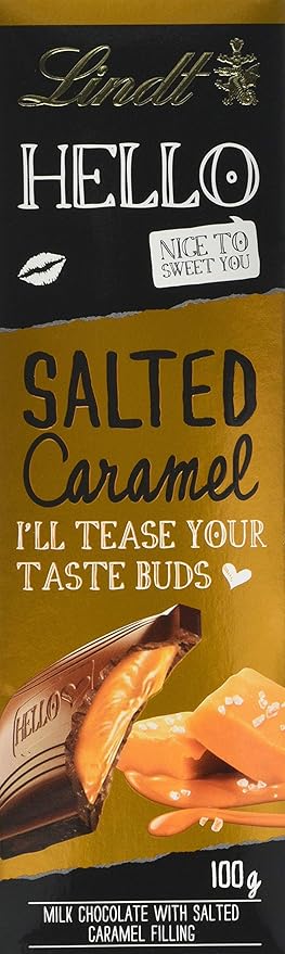 Lindt Hello Salted Caramel Bar, 100 g, Pack of 4 : Amazon.co.uk: Grocery
