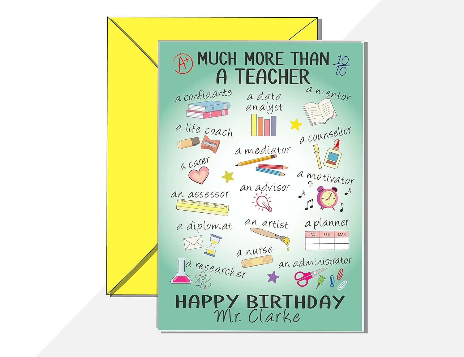 Personalised Birthday card 'Much more than a teacher' many school roles ...