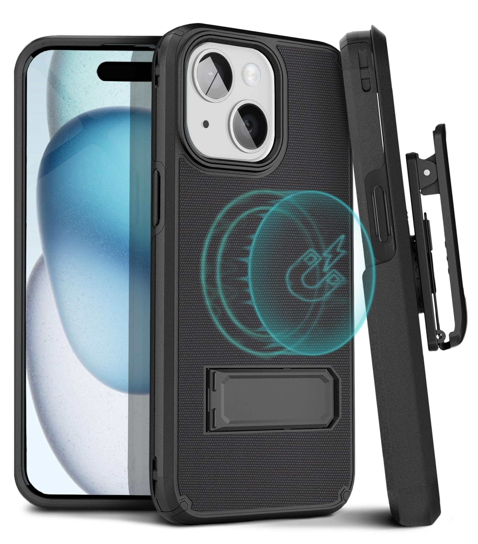 Amazon.com: MOTIVE for iPhone 15 Case with Belt Clip, Magnetic Case ...