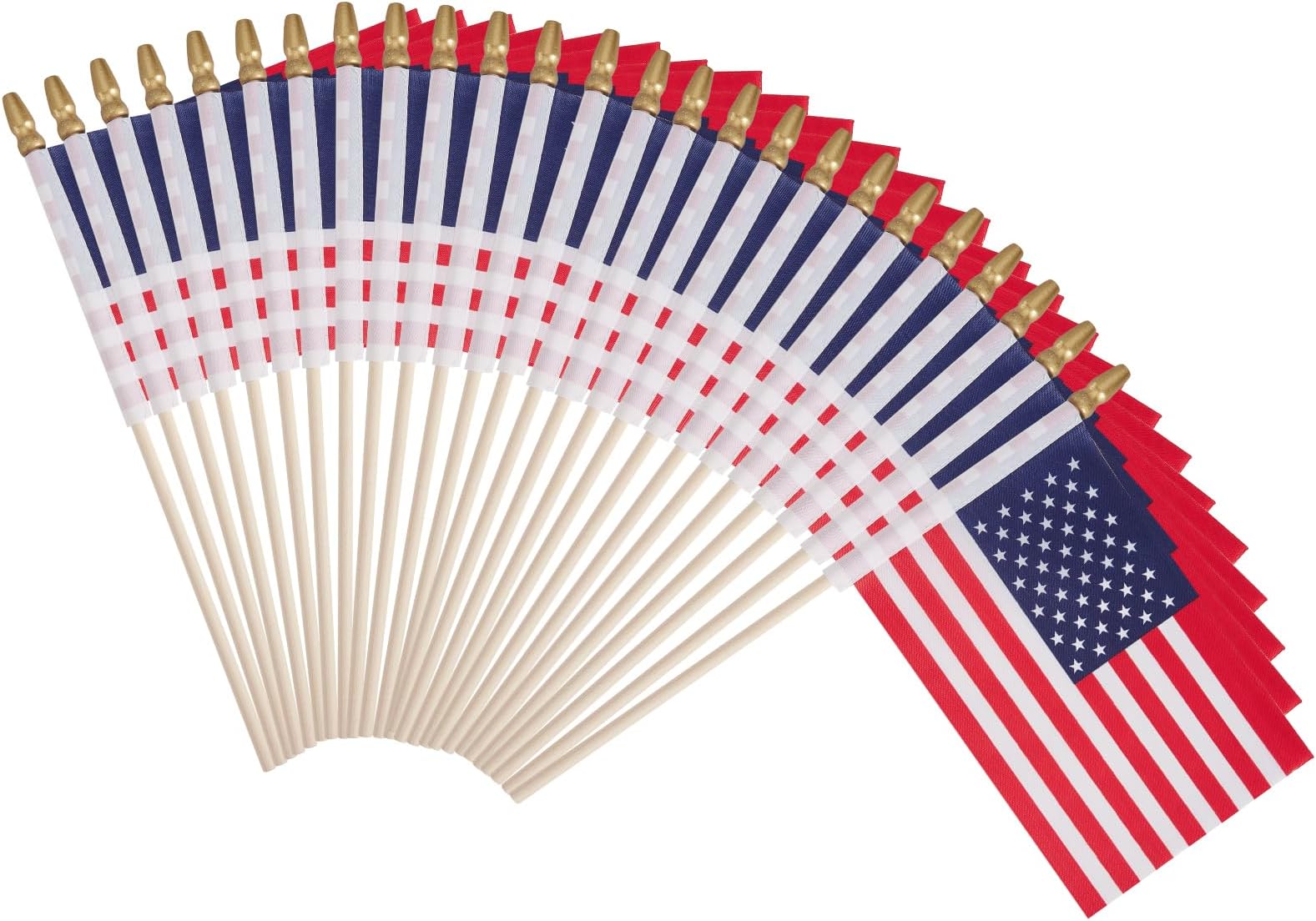 Amazon.com : 25 Pack Small American Flags on Stick 4x6 Inch US American ...