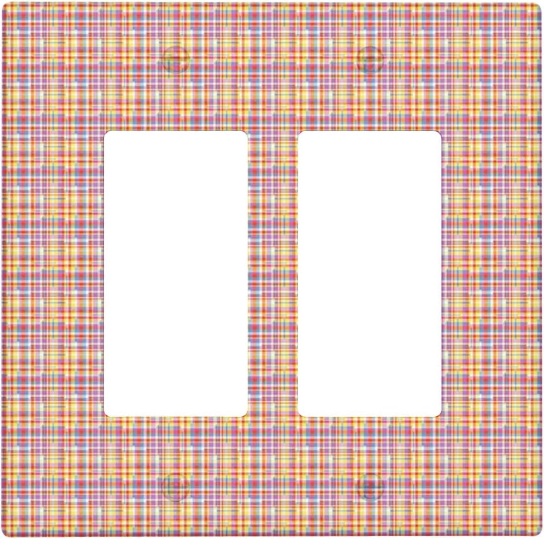 Colorful,Light Switch Cover 2 Gang Rocker Wall Plate,Funky Striped ...