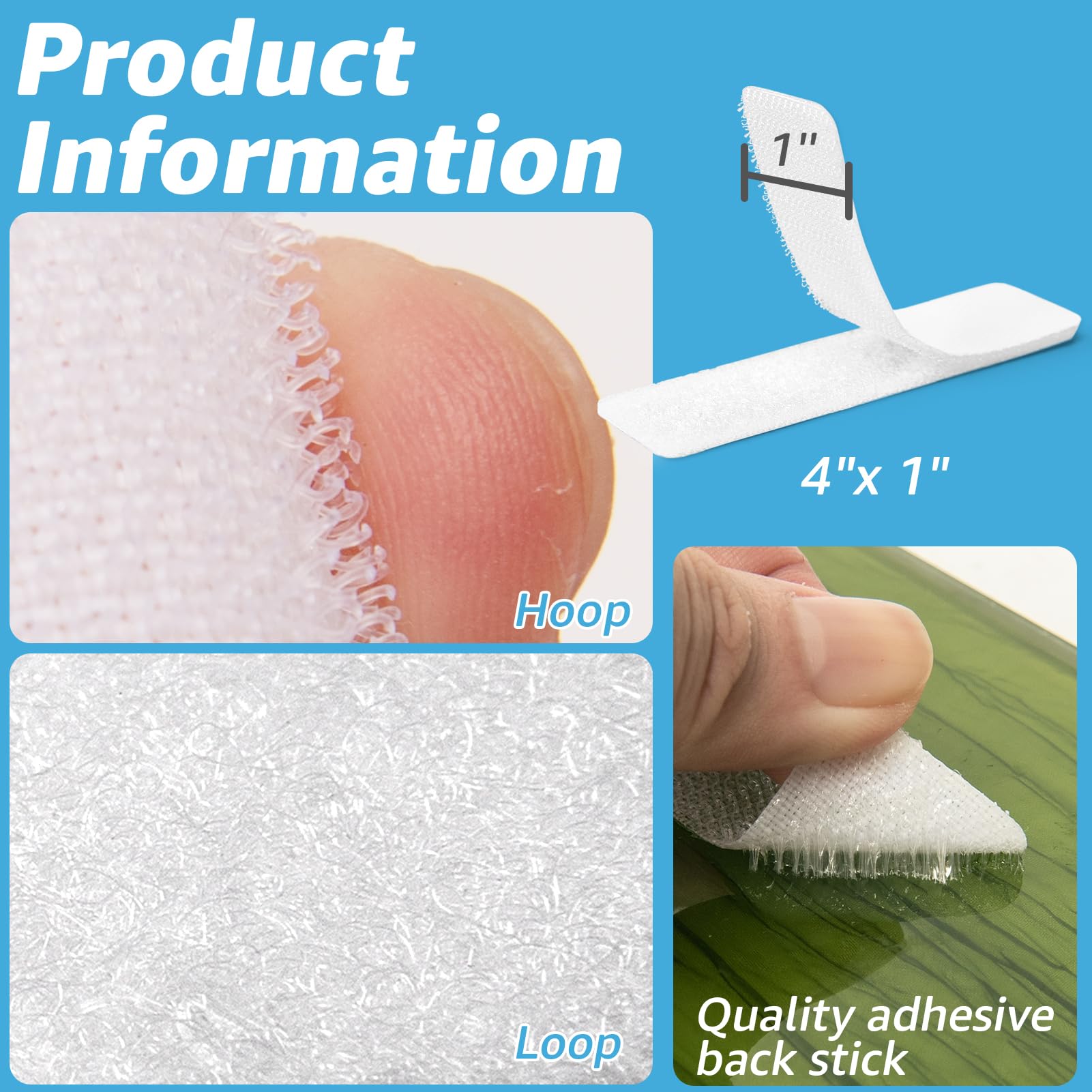Snapklik.com : Art3d 40 Sets Hook And Loop Tape Sticky Back