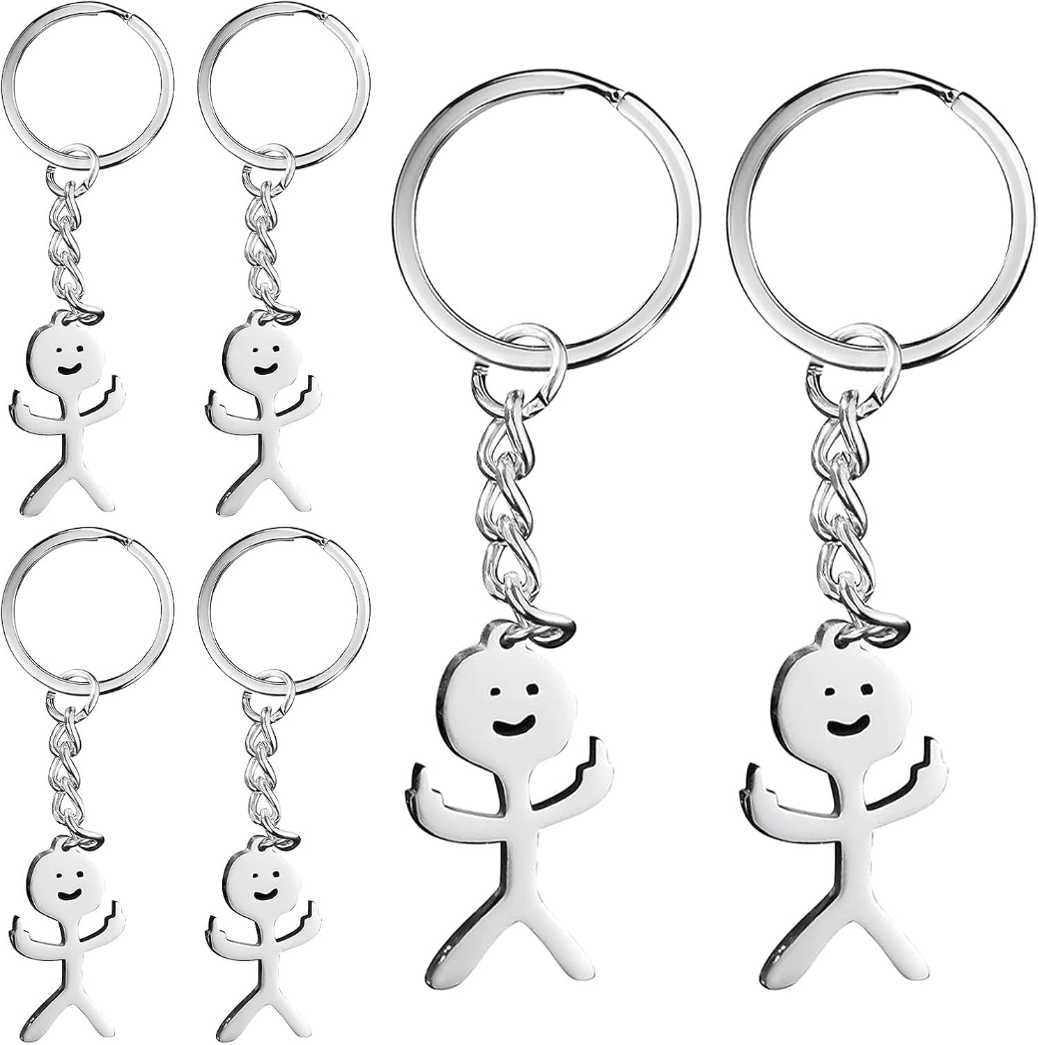 SVICCOOKQ 6Pcs Stainless Steel Funny Doodle Keychain Funny Doodle ...
