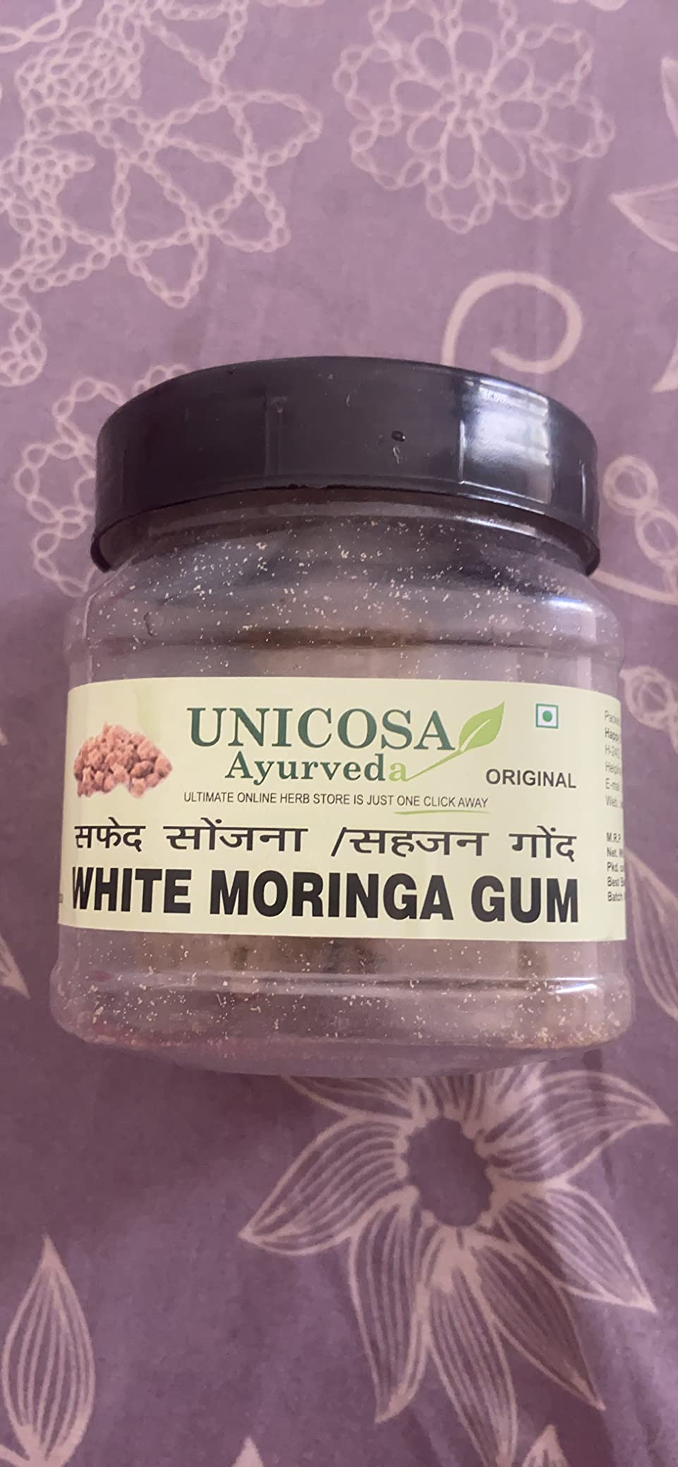UNICOSA Ayurveda Natural White Moringa Gum 50gm | Safed Gond Moringa ...