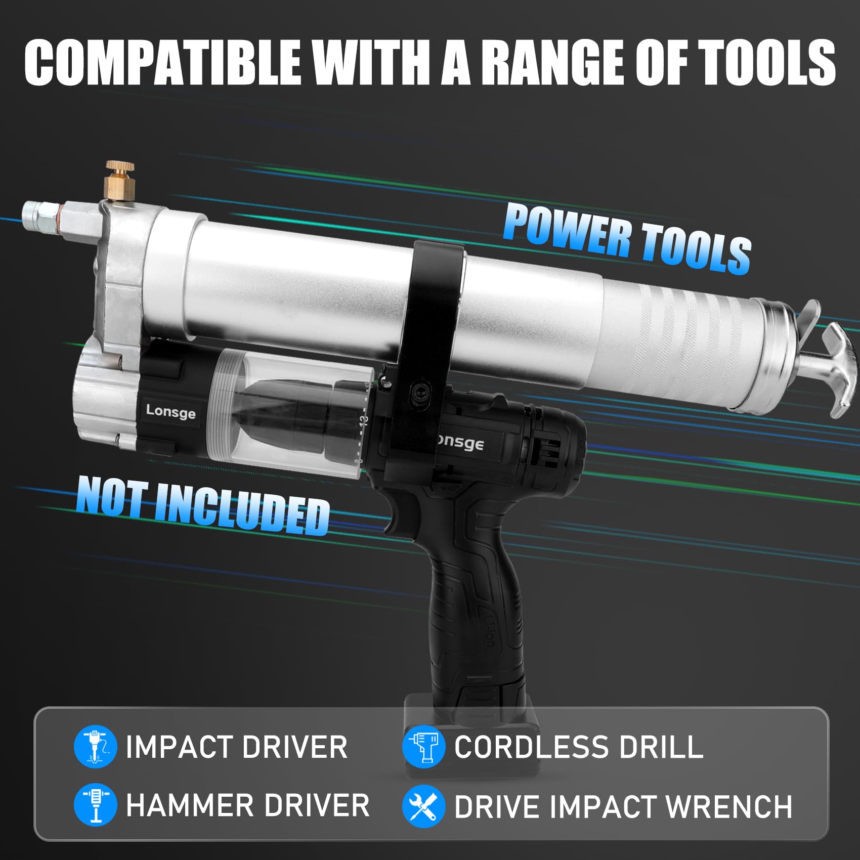 Snapklik.com : Grease Gun Attachment For Cordless Drill,High-Pressure ...