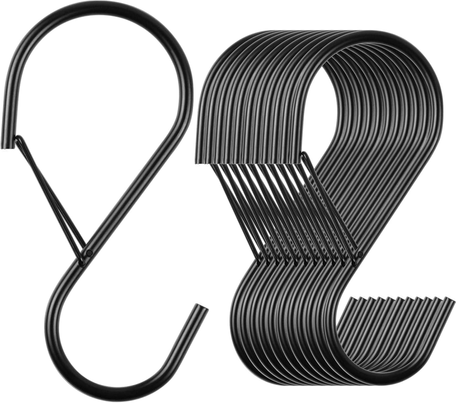 Amazon.com: 4 Inch S Hooks for Hanging with Safety Buckle, 24 Pack ...