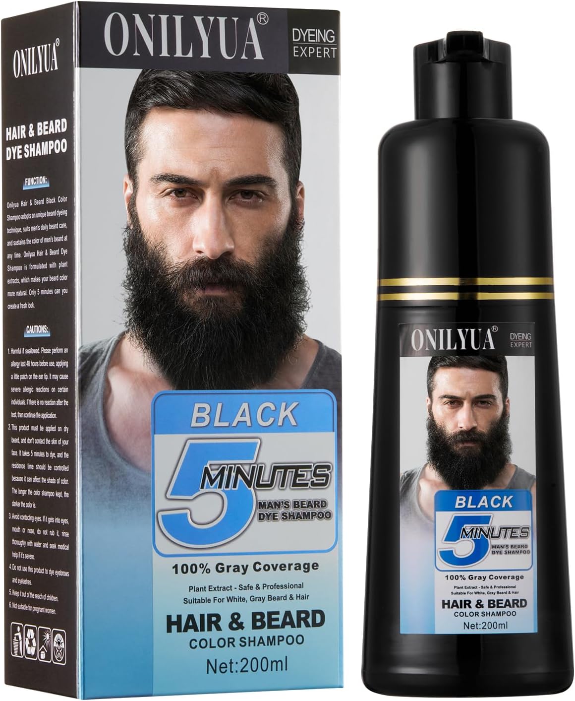 Amazon.com : REWIND IT 10 Real Black Beard and Mustache Color : Beauty ...