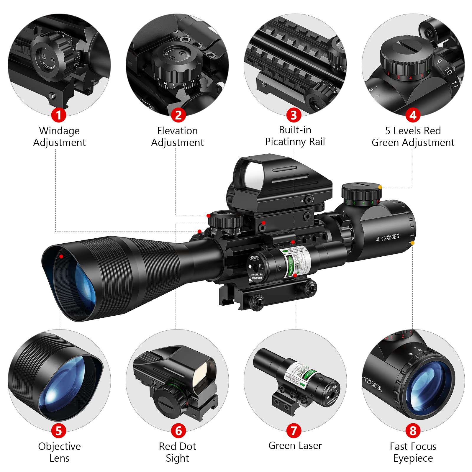 Snapklik.com : Riflescope Combo 4-12x50EG Dual Illuminated Optics ...