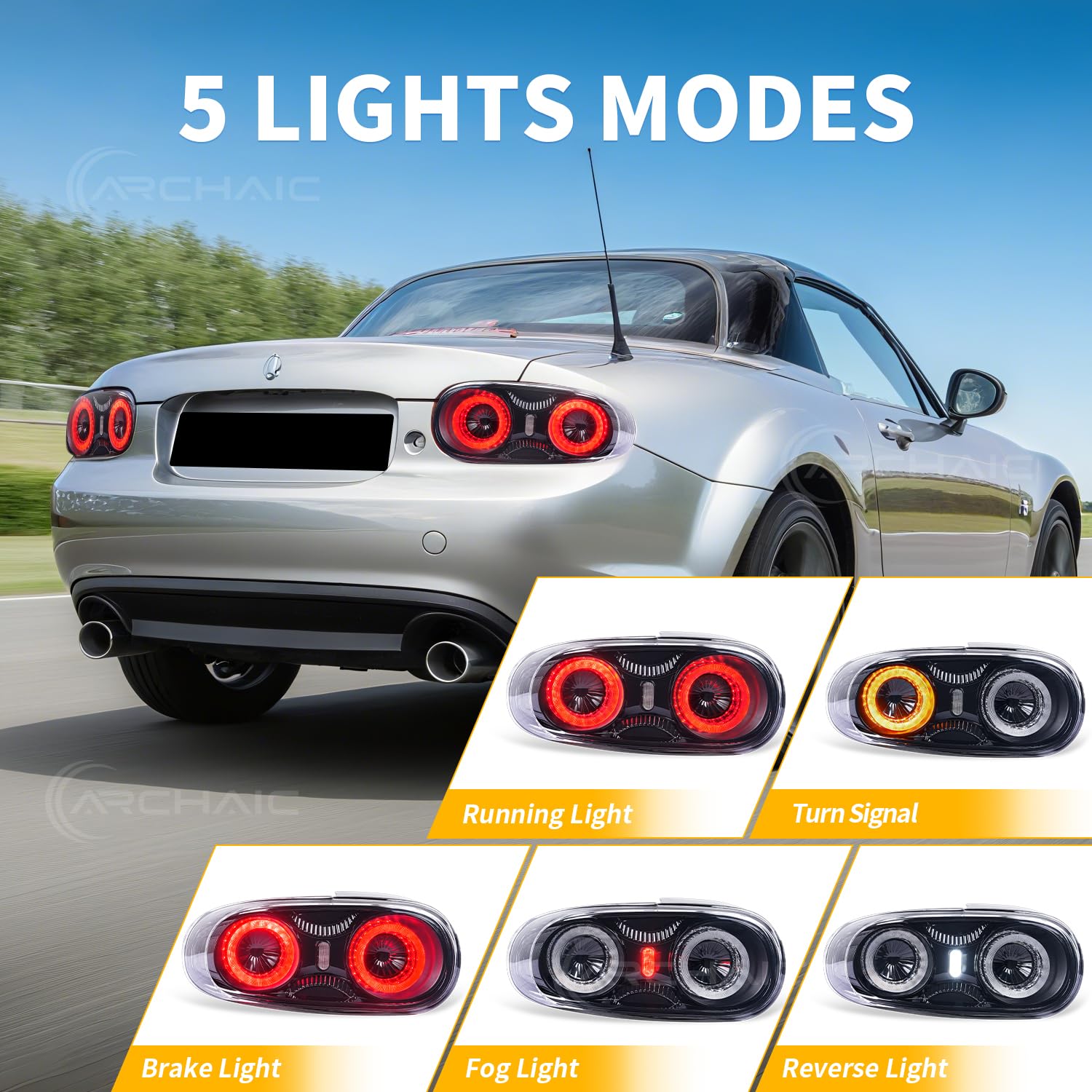 Snapklik.com : Archaic LED Tail Lights Compatible For Mazda MX-5 MK3 ...
