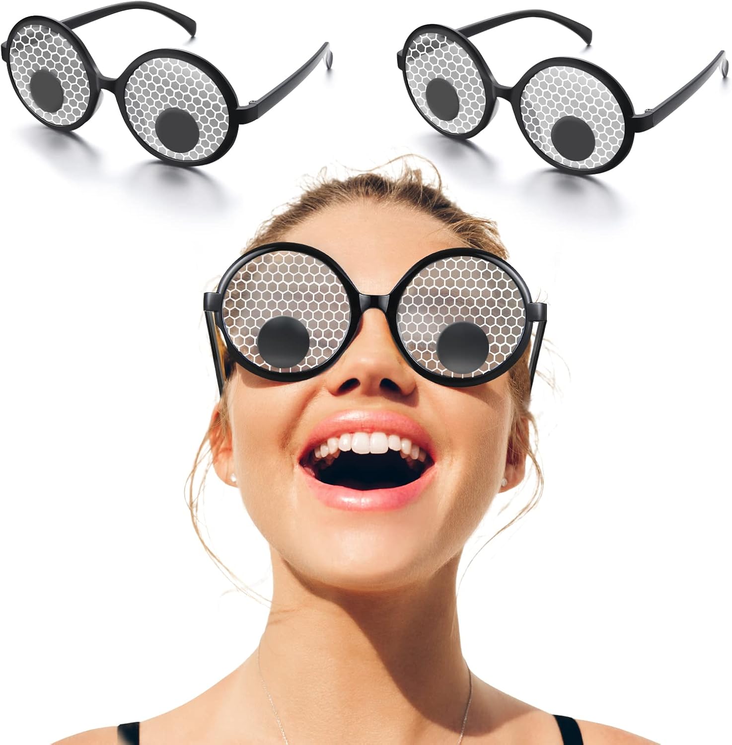 Amazon.com: Skylety 3 Pieces Googly Eyes Glasses Adult Funny Glasses ...