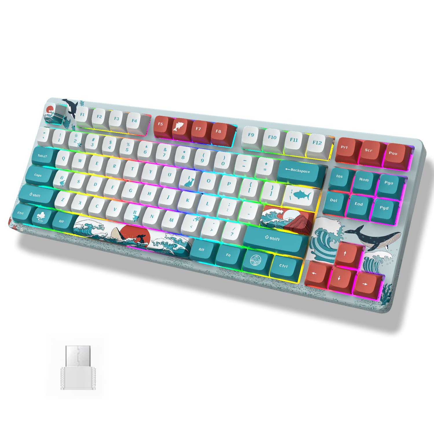 Buy COSTOM XVX M87 TKL Mechanical Keyboard, Hot Swappable Wireless ...